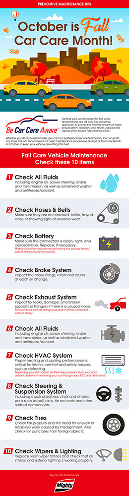 Preventive Maintenance Tips for Fall Car Care Month - Mighty Auto Parts